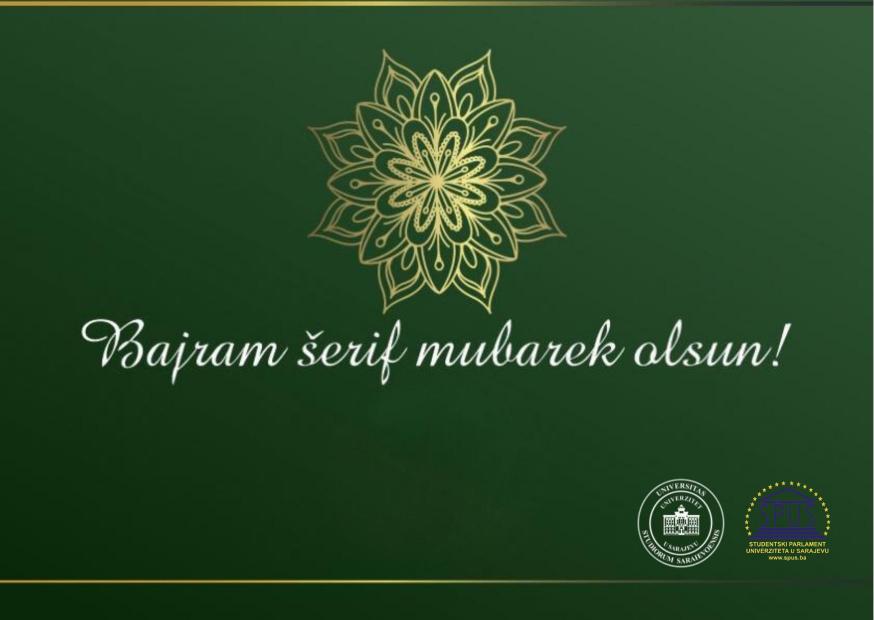 Bajram šerif mubarek olsun! | Univerzitet u Sarajevu